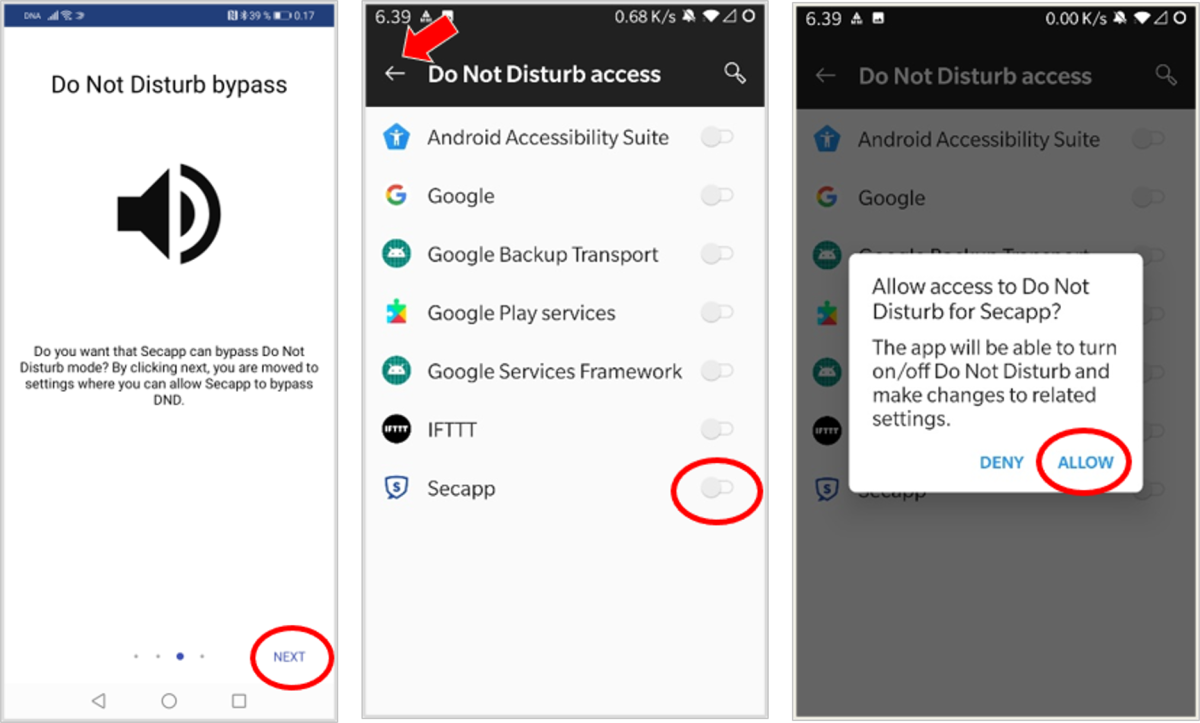 Installing mobile application - Secapp